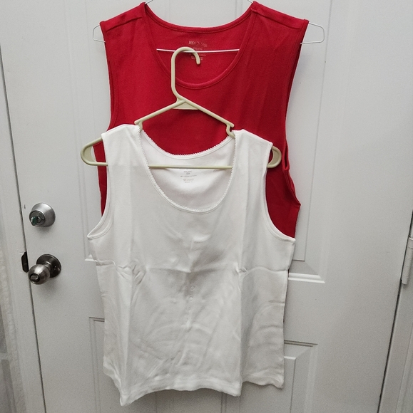 White Stag | Tops | 2 White Stag Red And White Sleeveless Tops Xxl 2 2x ...